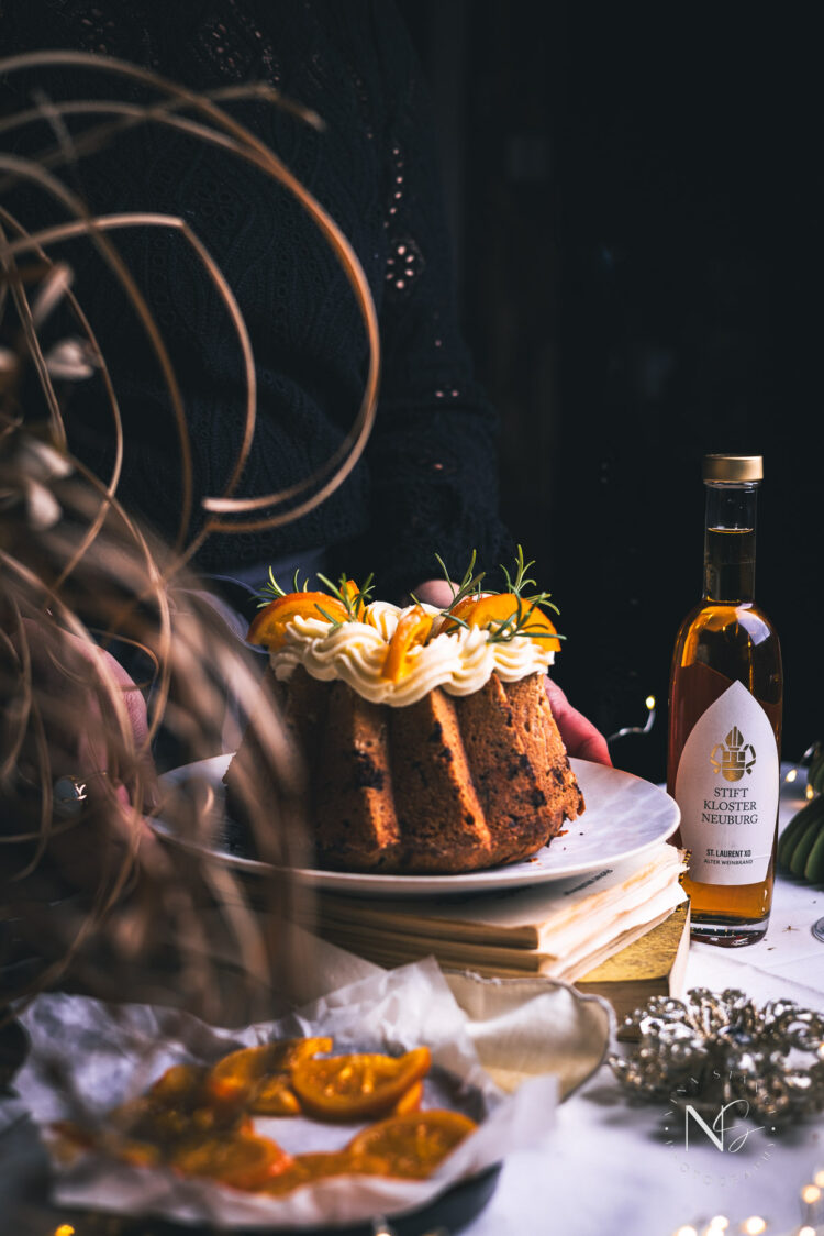 Elegant Brandy Spice Cake with Candied Oranges Recipe