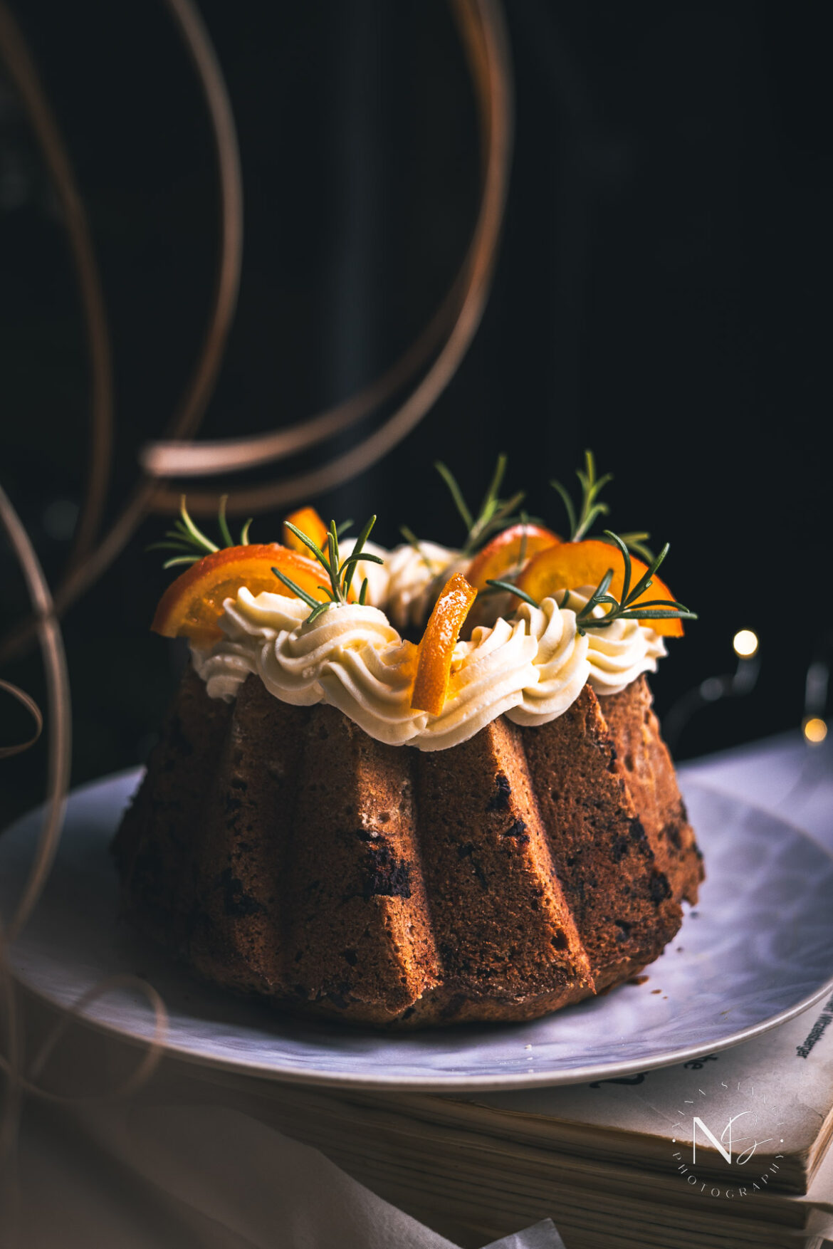 Elegant Brandy Spice Cake with Candied Oranges Recipe