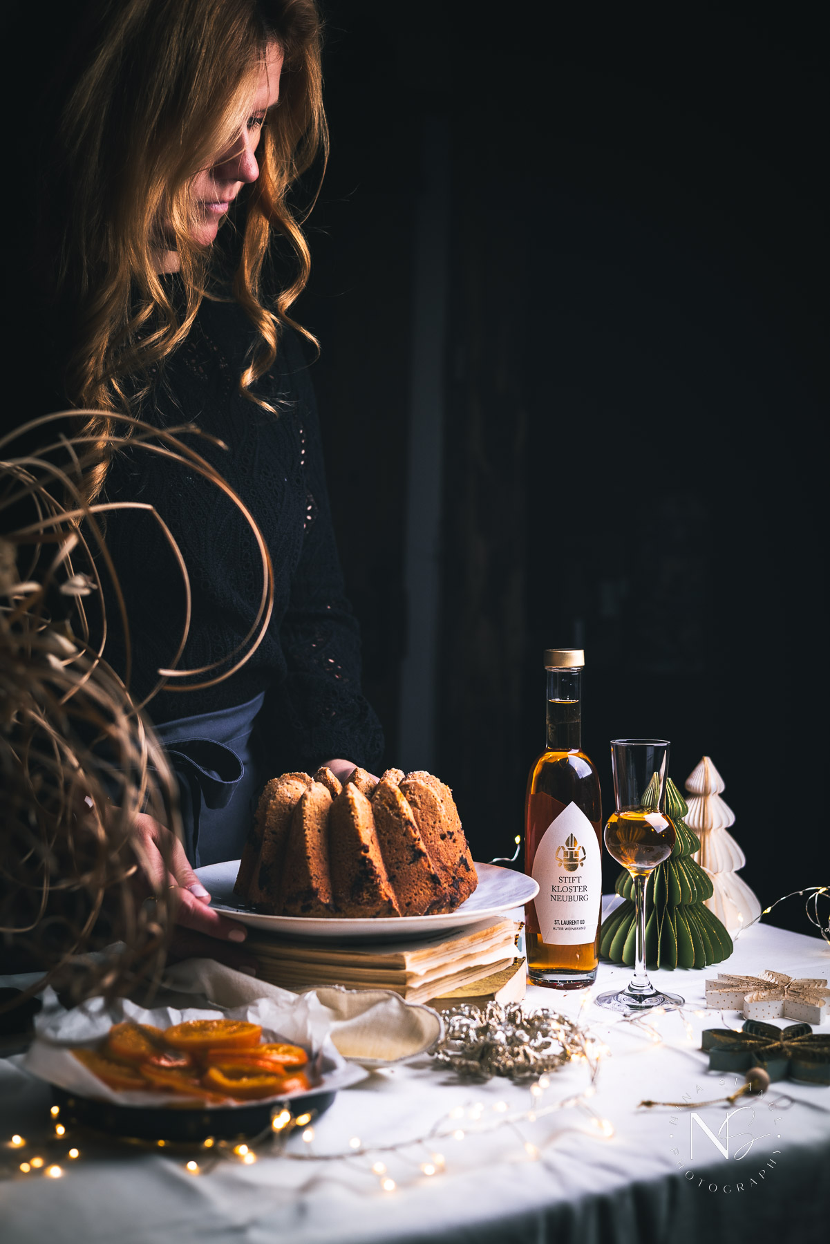 Elegant Brandy Spice Cake with Candied Oranges Recipe